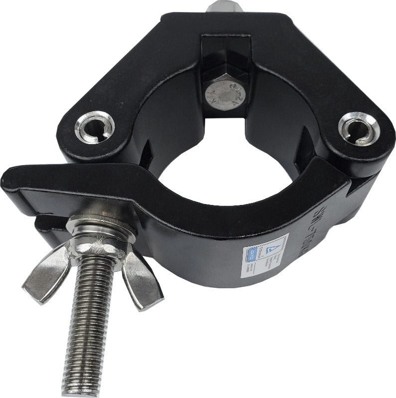 60mm CLAMP BLACK- ALUMINIUM COUPLER SUIT 58-61MM TRUSS / PIPE TUV LOAD ...